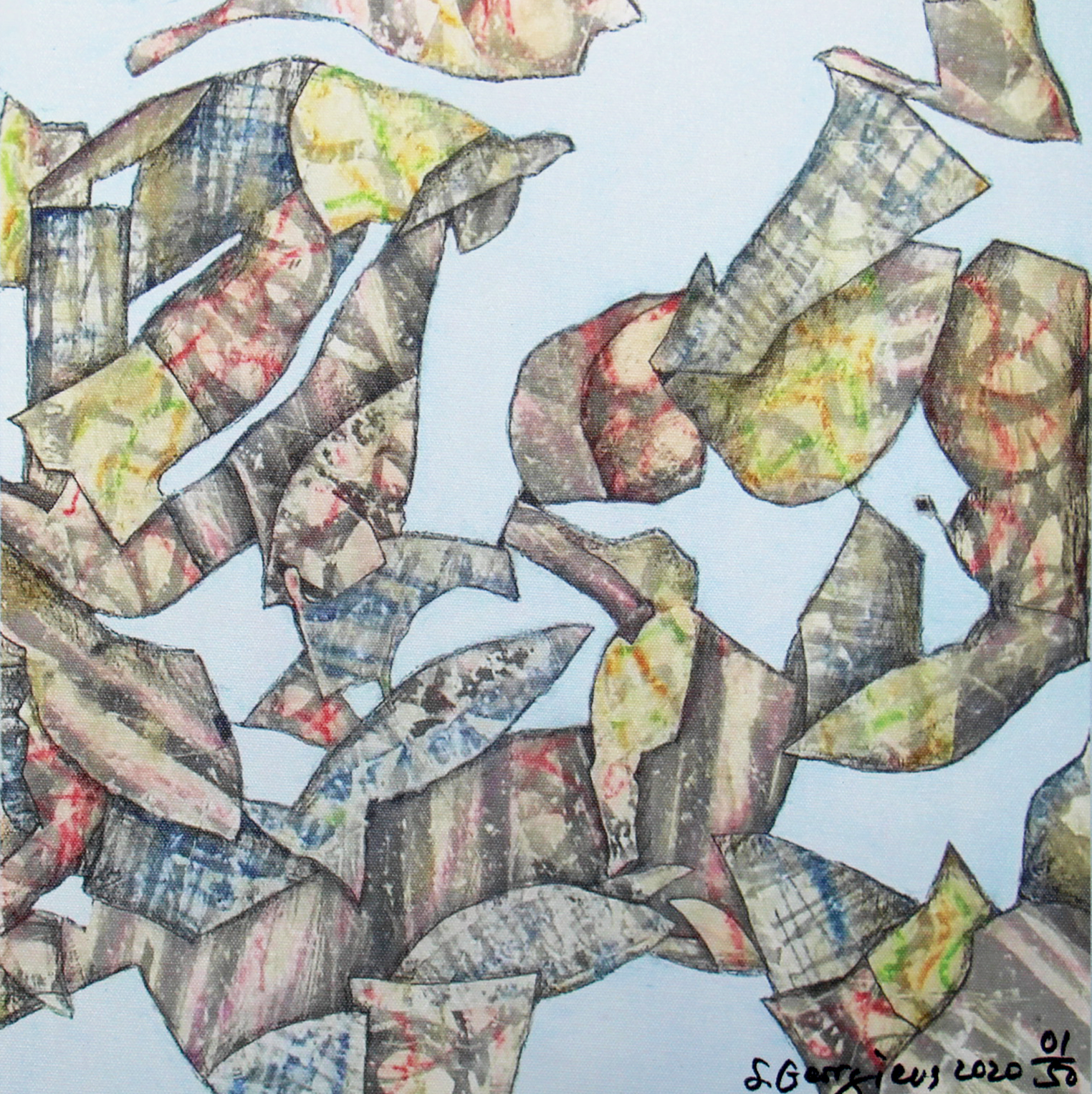"Flying Fish" print on canvas 30x40/45x60cm | Amass Art